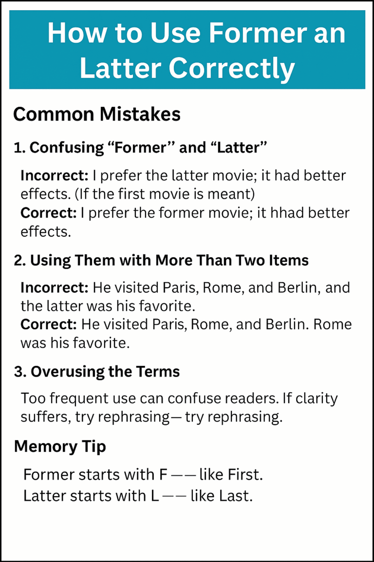 How to Use Former and Latter Correctly (With Examples and Common Mistakes)