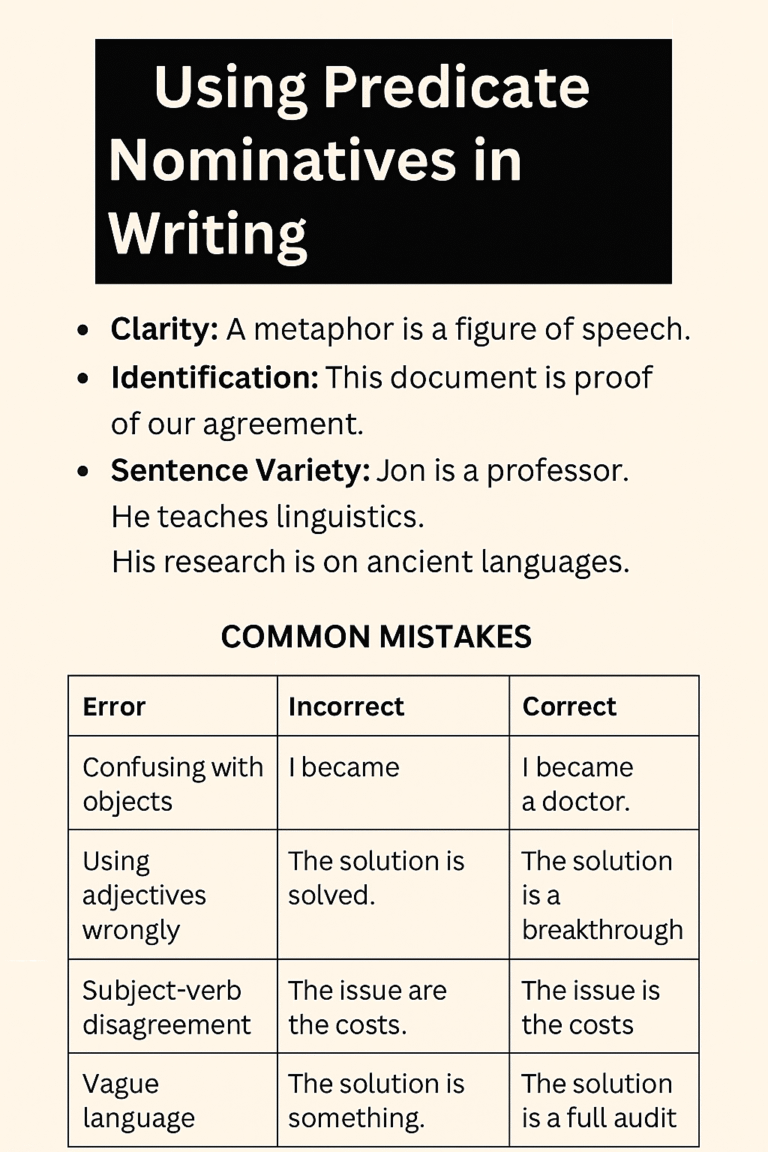 What Are Predicate Nominatives in English | Best Guide