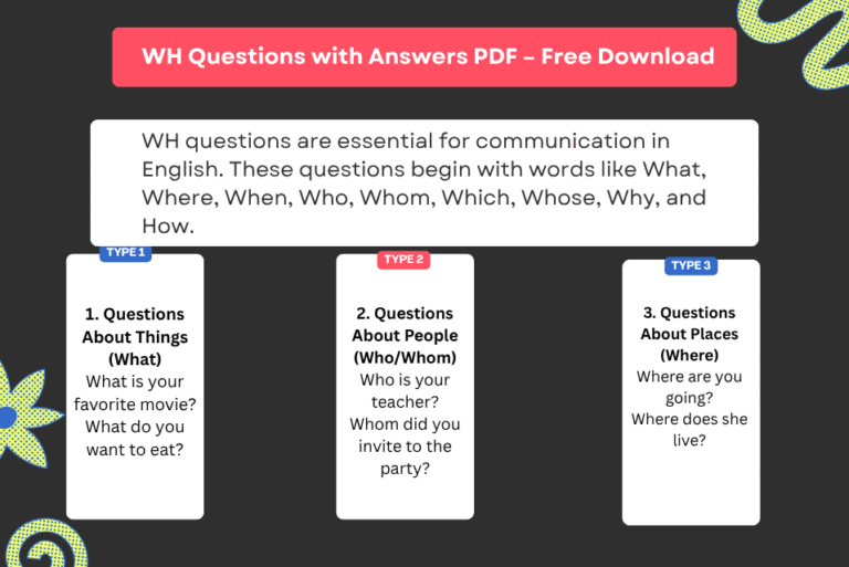 WH Questions with Answers PDF – Easy to Download