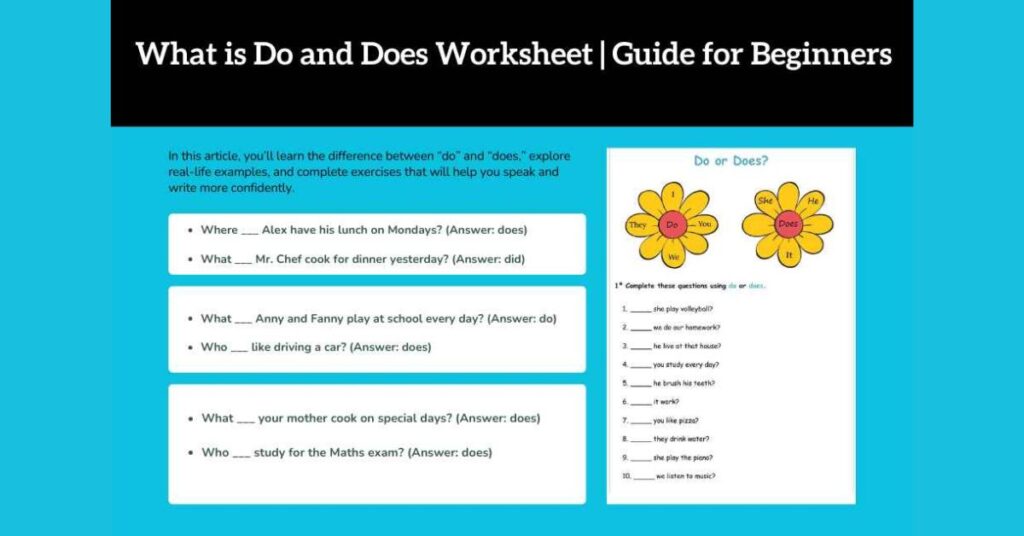 Do and Does Worksheet | Simple Grammar Guide for All