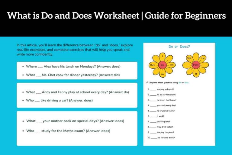 Do and Does Worksheet | Simple Grammar Guide for All