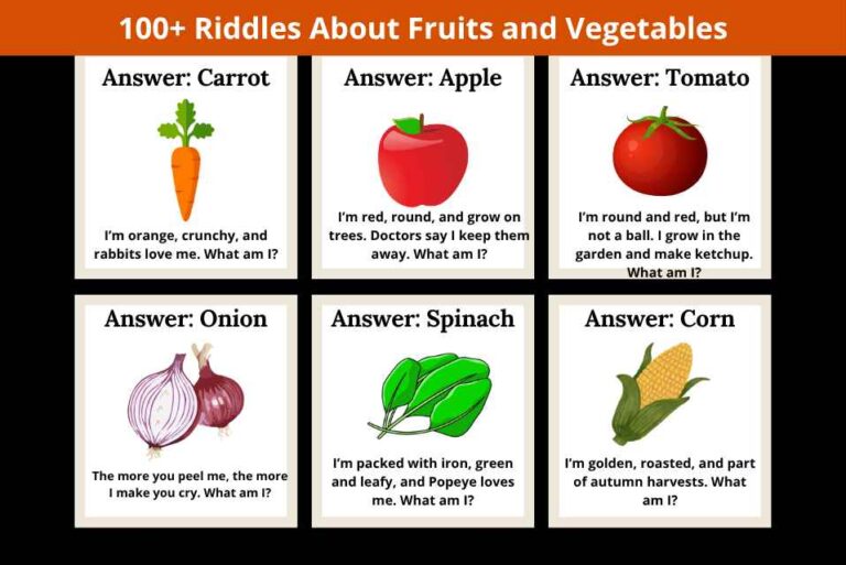 100+ Riddles About Fruits and Vegetables with Answers | List