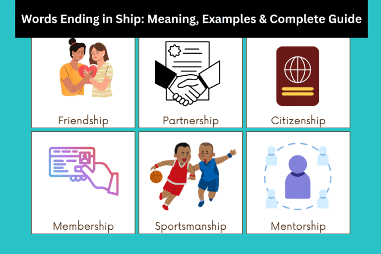 Words Ending in Ship: List, Meanings and the Examples