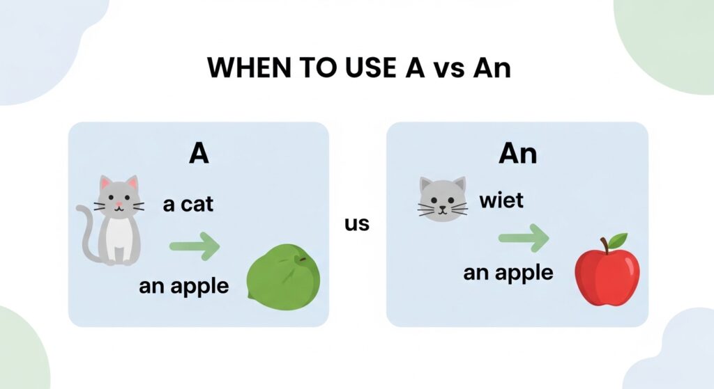 When to Use A vs An in English (Rules, Examples & Easy Guide)