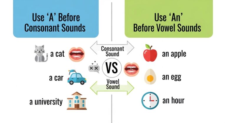 When to Use A vs An in English (Rules, Examples & Easy Guide)